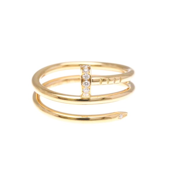 Cartier | Jewelry | Cartier Juste Un Clou Double Diamond Ring Pink Gold ...